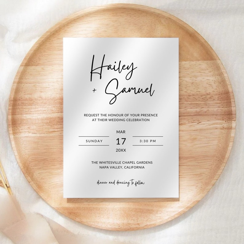 QR Code RSVP Wedding Invitation Suite, Modern Trendy Wedding Invites ...