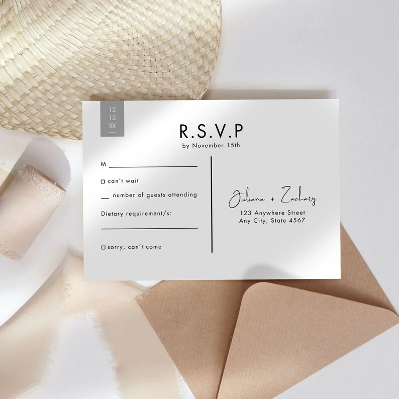 Modern Simple Wedding Invitation Template, Informative Details Page ...