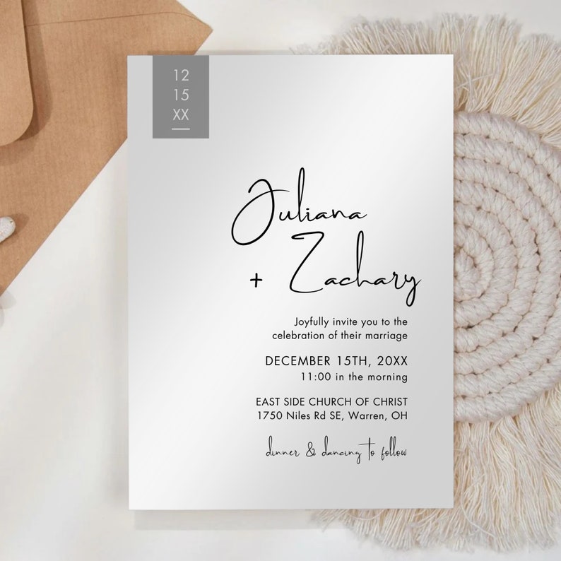 Modern Simple Wedding Invitation Template, Informative Details Page ...