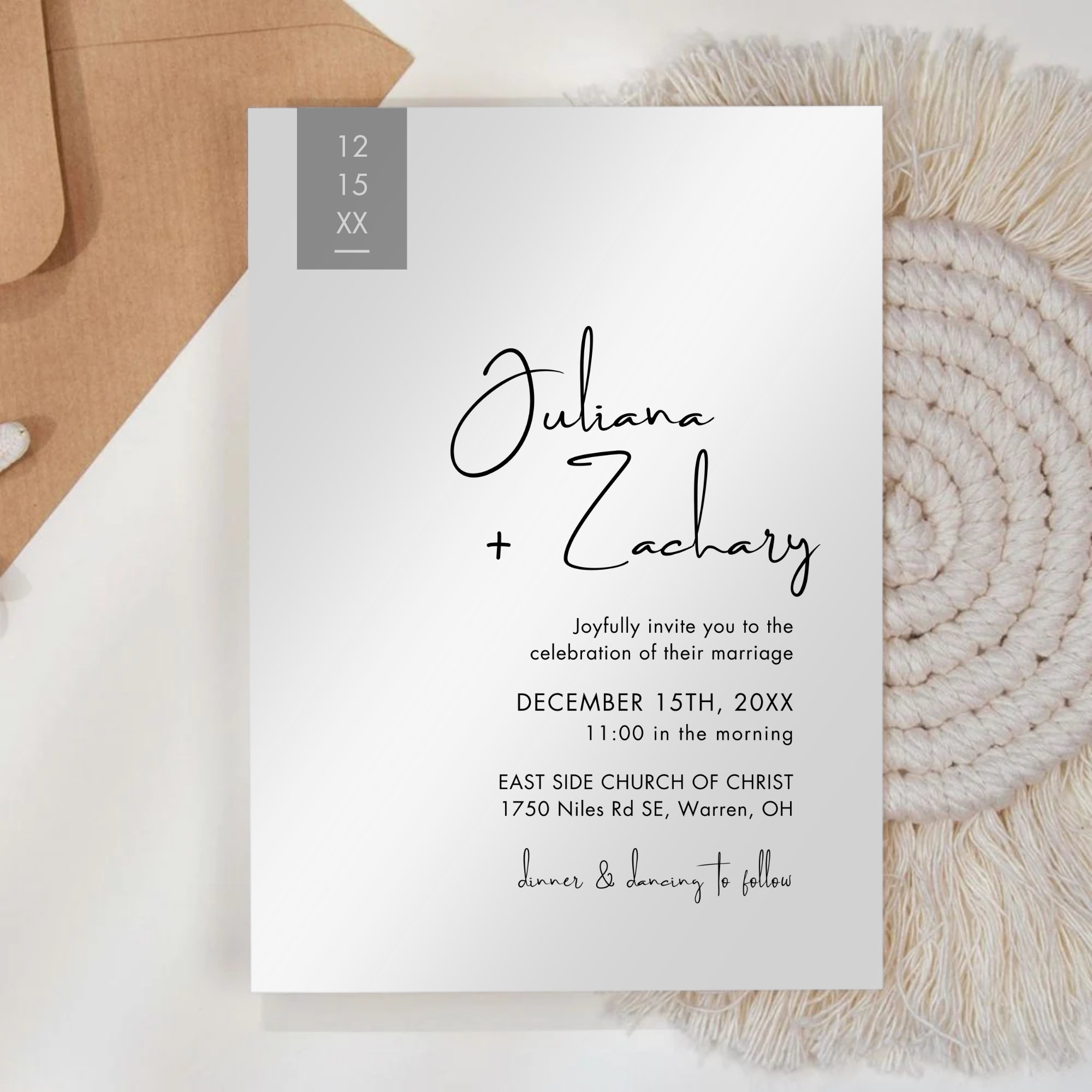 Modern Simple Wedding Invitation Template, Informative Details Page ...