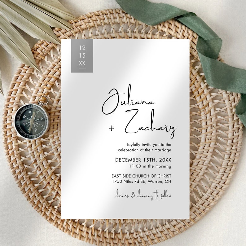 Modern Simple Wedding Invitation Template, Informative Details Page ...