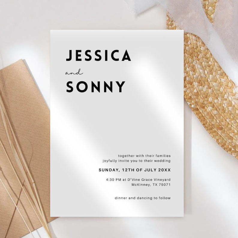 Unique Simple Design Wedding Invitation Suite, Wedding Invitation ...