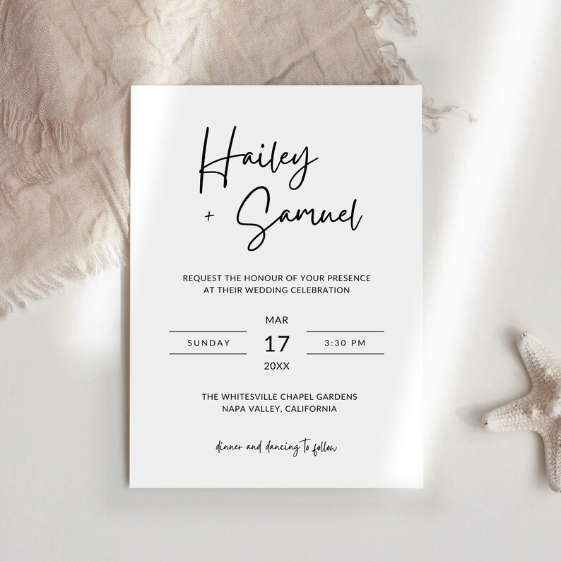 QR Code RSVP Wedding Invitation Suite, Modern Trendy Wedding Invites ...