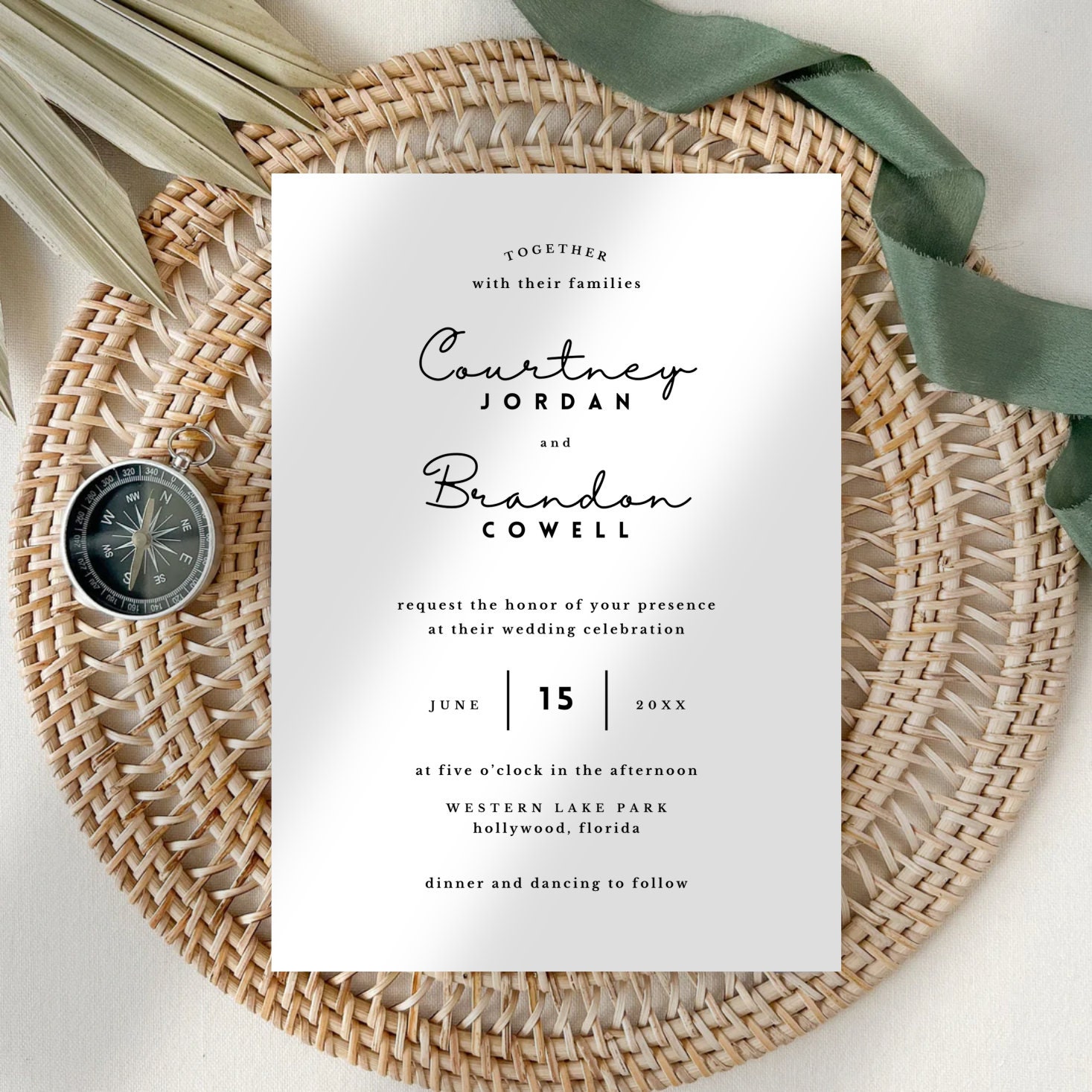 Timeless Classic Wedding Invitation Template, Wedding Invitation With ...