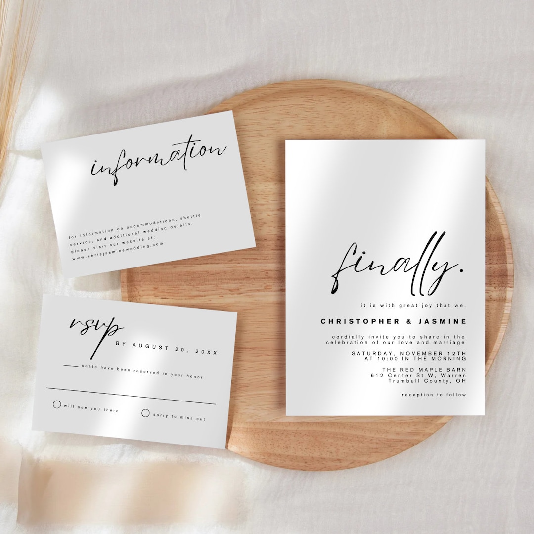 Finally Wedding Invitation, Fully Customizable Wedding Invitation ...