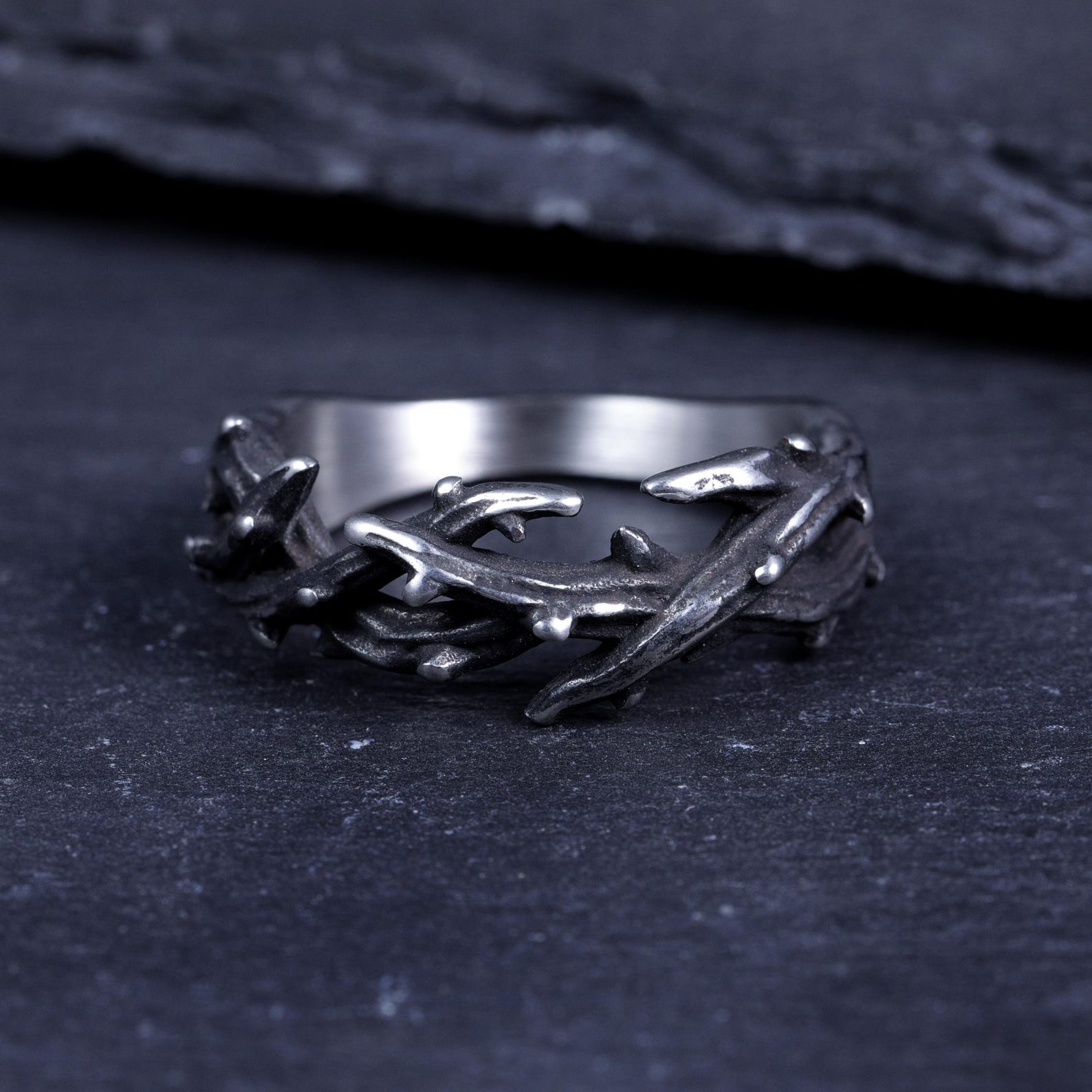 Thistles and Thorns Gothic Rings Opium Y2k Rings Hip Hop Punk Signet ...