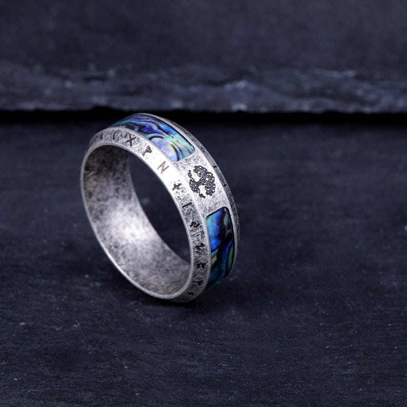 Vikings Symbol Tree of Life Shell Punk Rings Opium Y2k Rings Hip Hop ...