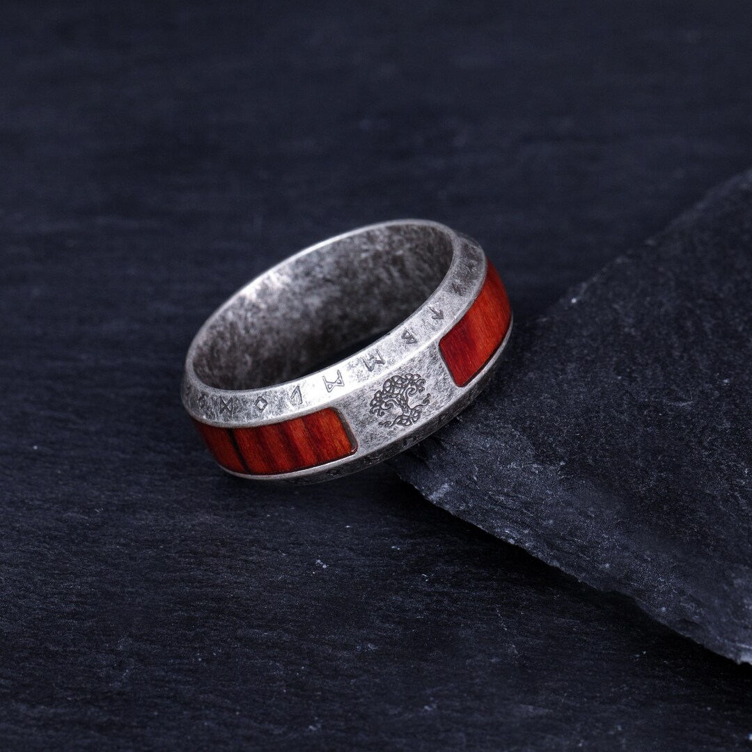 Vikings Symbol Tree of Life Punk Rings Opium Y2k Rings Hip Hop Gothic ...