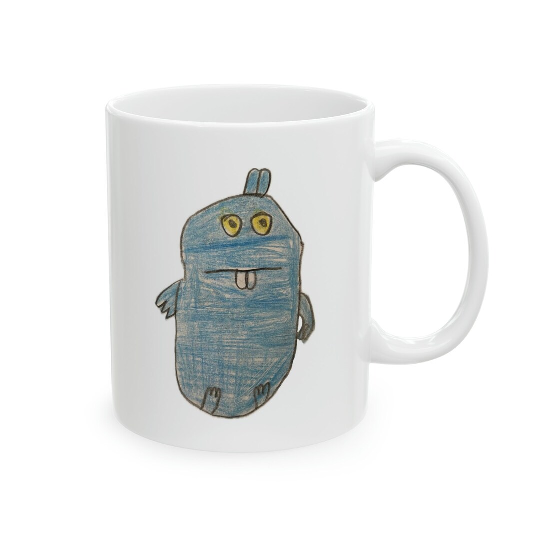 Blue Monster Drawing Mug - Etsy