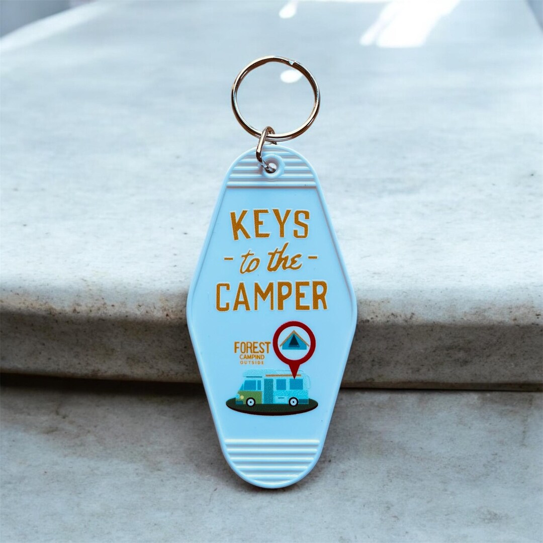 Keys to the Camper Key Chain Motel Style Camping Party Housewarming ...