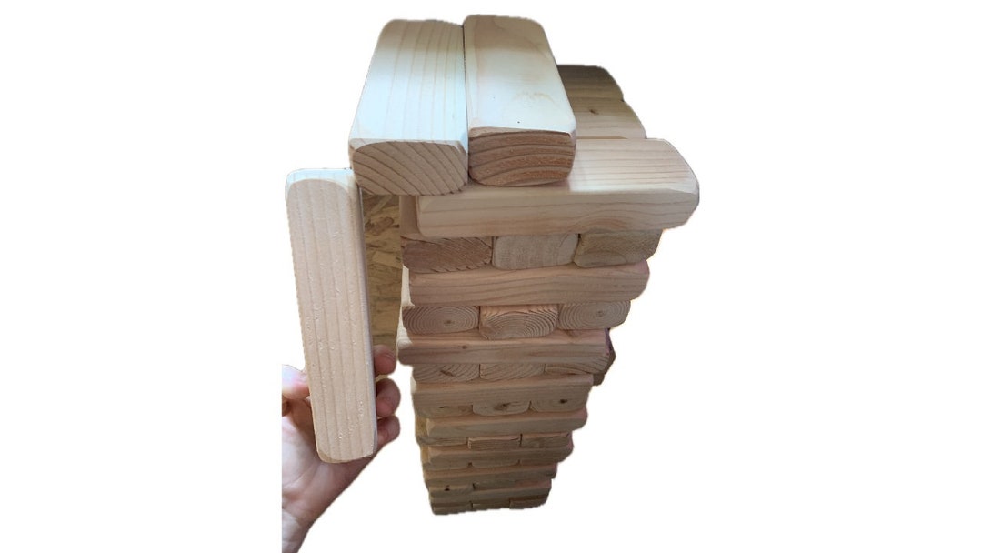Giant Tumble Tower Game Natural Wood Timbers Play up to 5ft Indoor ...