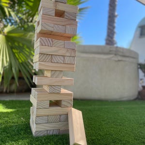 Giant Yard Topple Timbers Game, 54 Wood Blocks Play up to 6ft or Gift ...