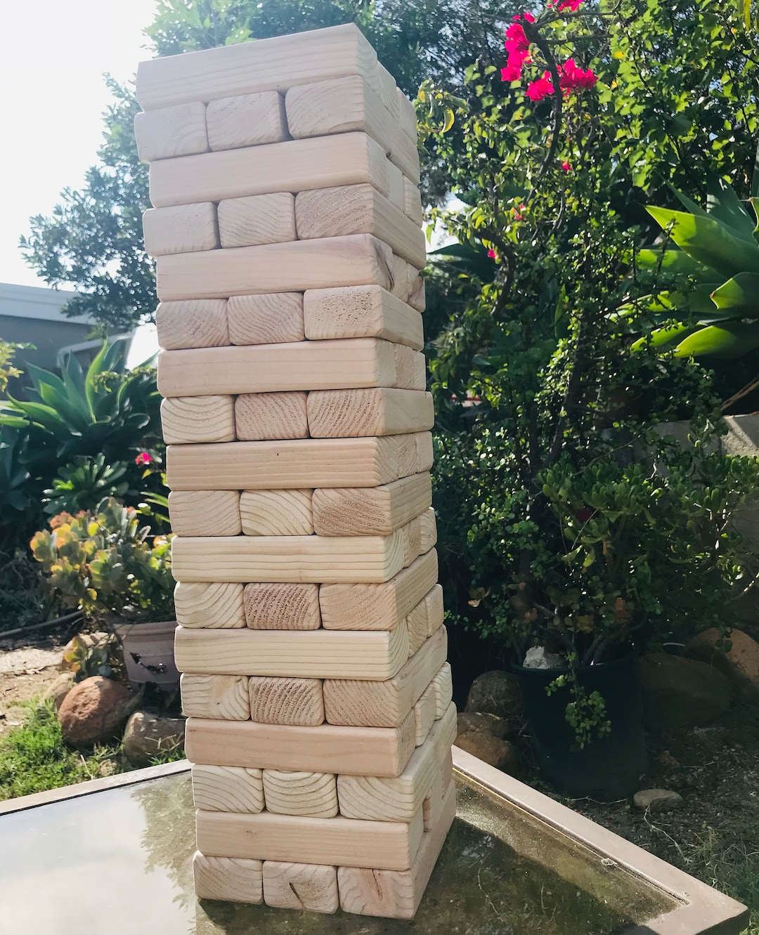 Giant Tumble Timber Tower With 54 Big Wood Blocks Approx 7.5x2.7x1.7in ...