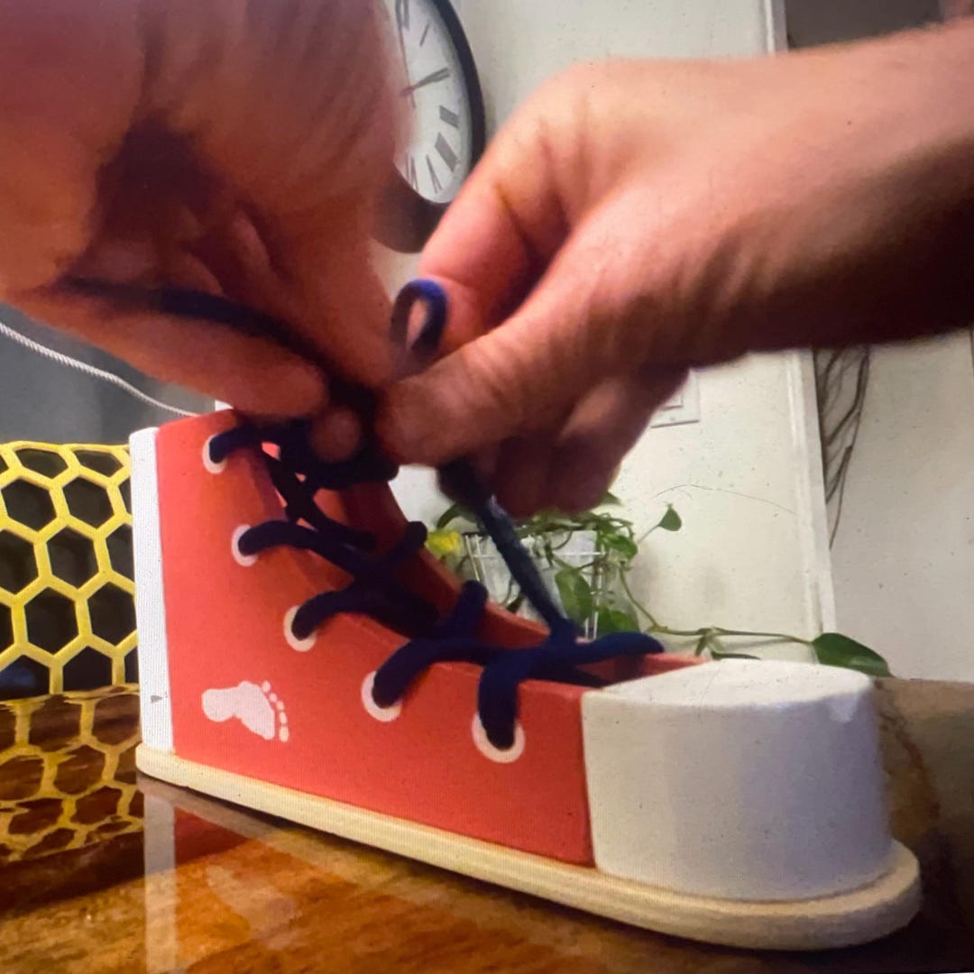 Lacing Shoe Toy: Kids' Learning Activity, Motor Skills Practice - Etsy ...