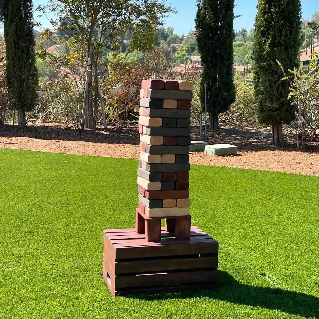 Giant Tumble Timbers Life Size Wood Game, Rustic Play up 6ft Large ...