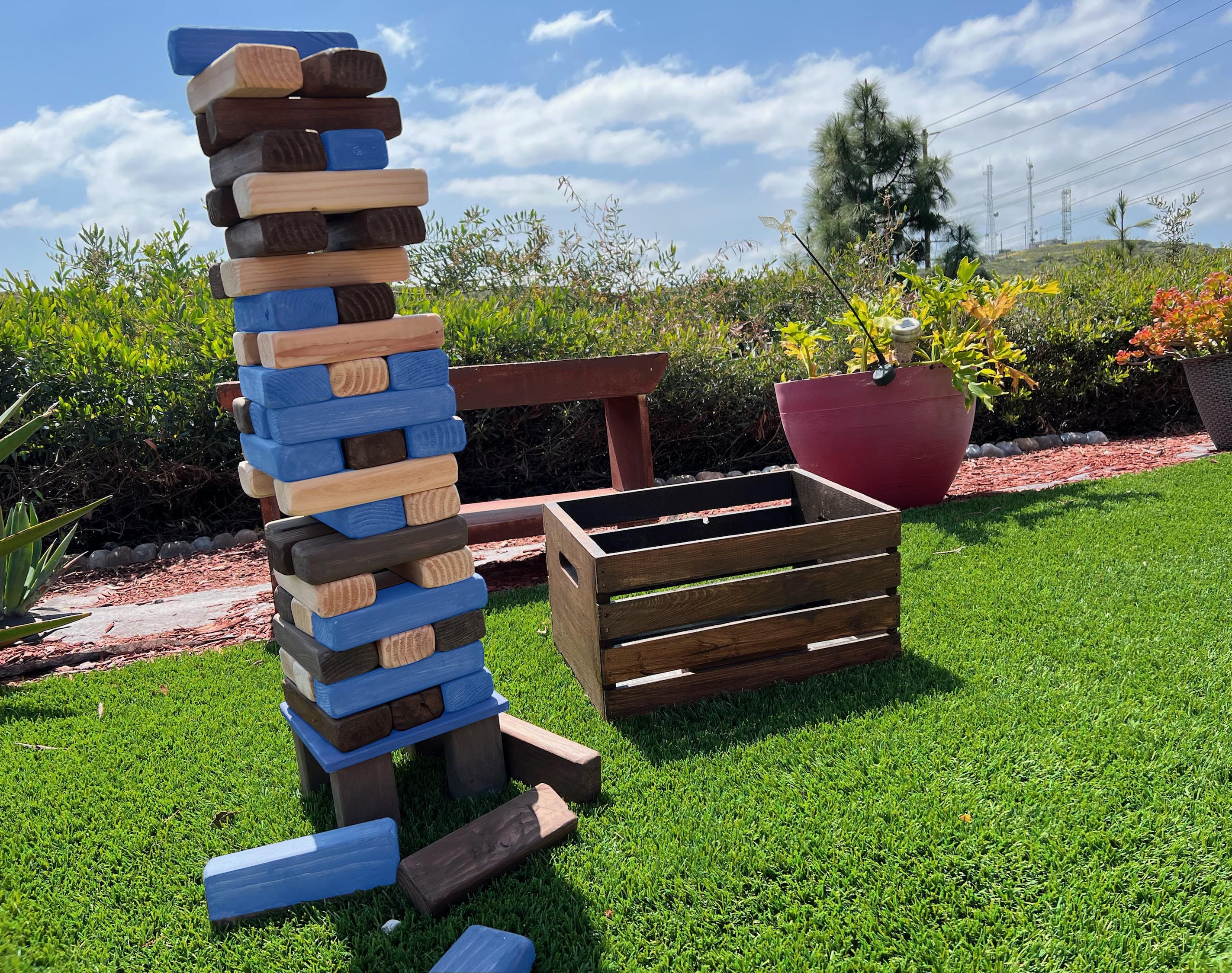 Giant Tumble Timbers Tower Game | Rustic Play up 6ft Large Stacking ...