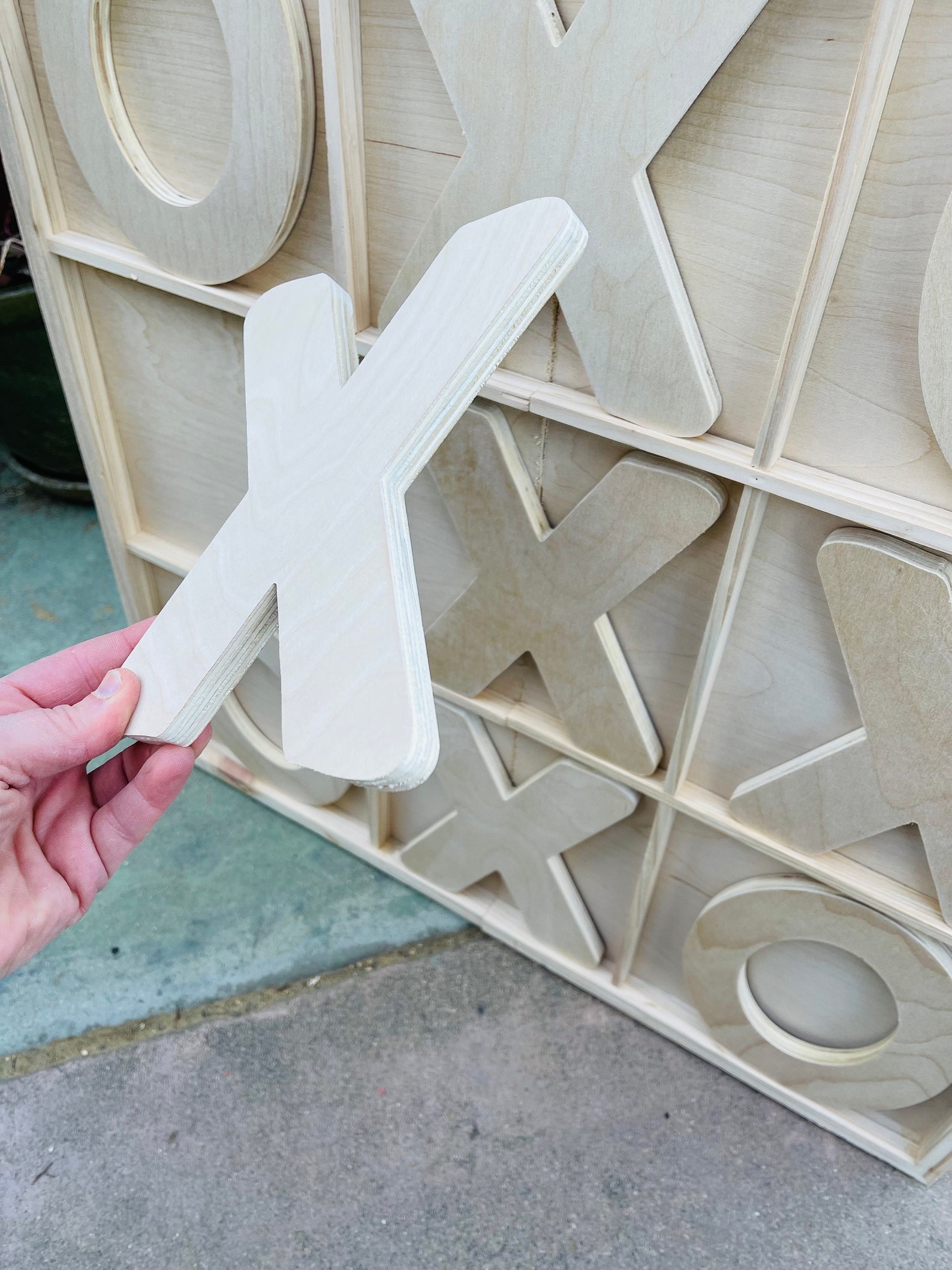 Giant Wood Tic Tac Toe Board Game Easel Stand Tall at 24in X 24in ...