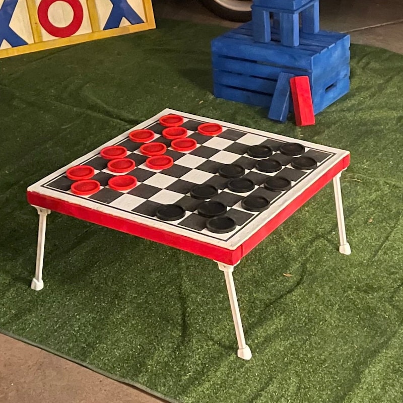 Checkers Game Game Table - Etsy