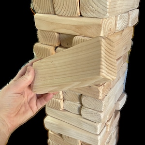 Giant Tumble Timber Tower With 54 Big Wood Blocks Approx 7.5x2.7x1.7in ...