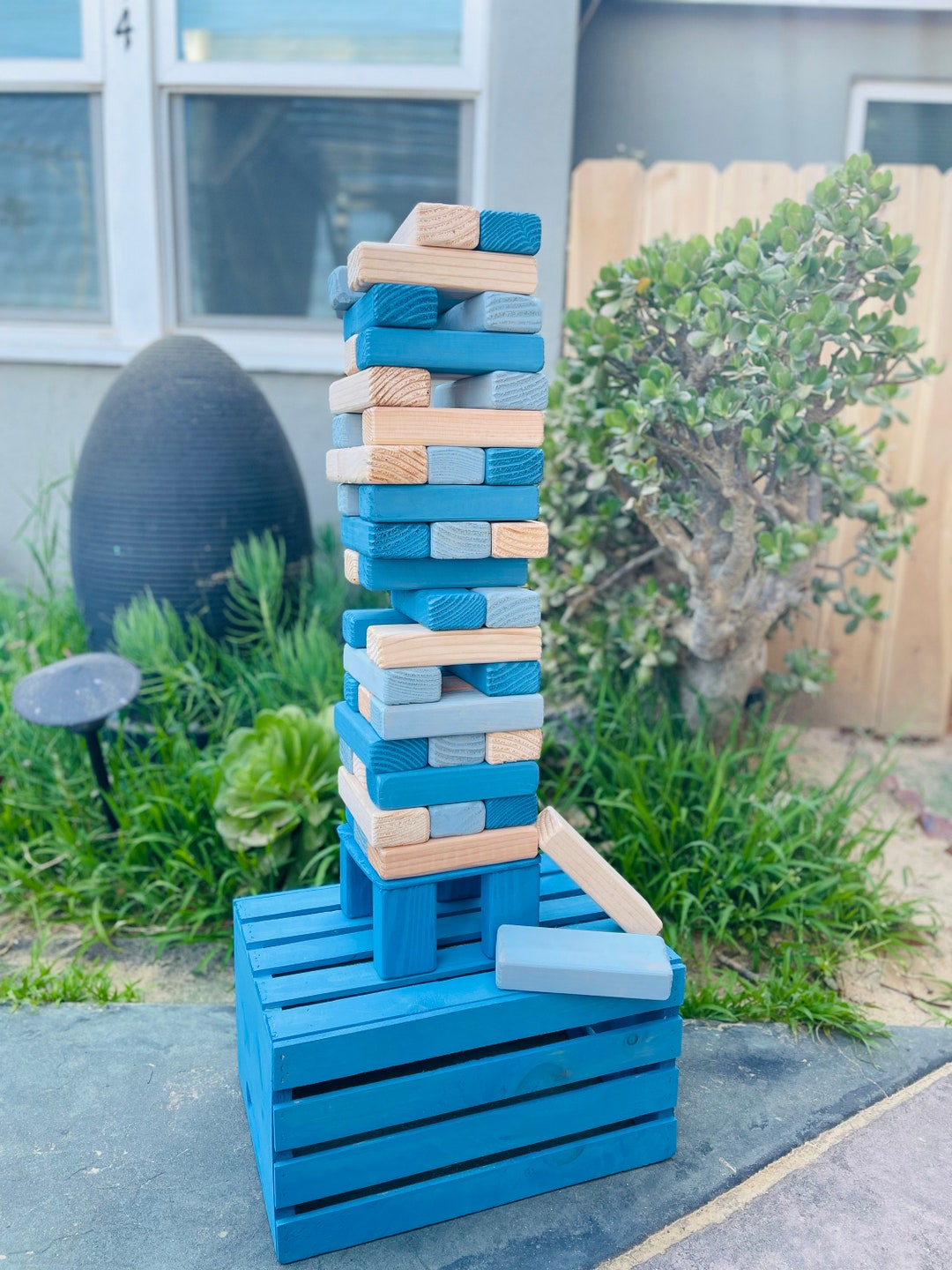 Giant Tumbing Tower Game Yard and Lawn Add Crate Play up 6ft Tall ...