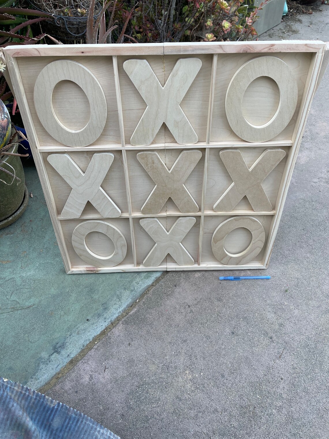 Giant Wood Tic Tac Toe Board Game Easel Stand Tall at 24in X 24in ...