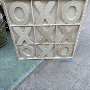 Giant Wood Tic Tac Toe Board Game Easel Stand Tall at 24in X 24in ...