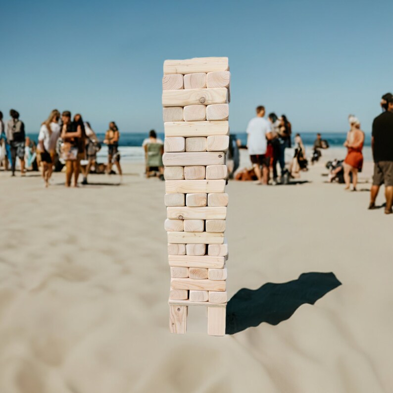 Giant Tumble Tower Game Natural Wood Timbers Play up to 5ft Indoor ...