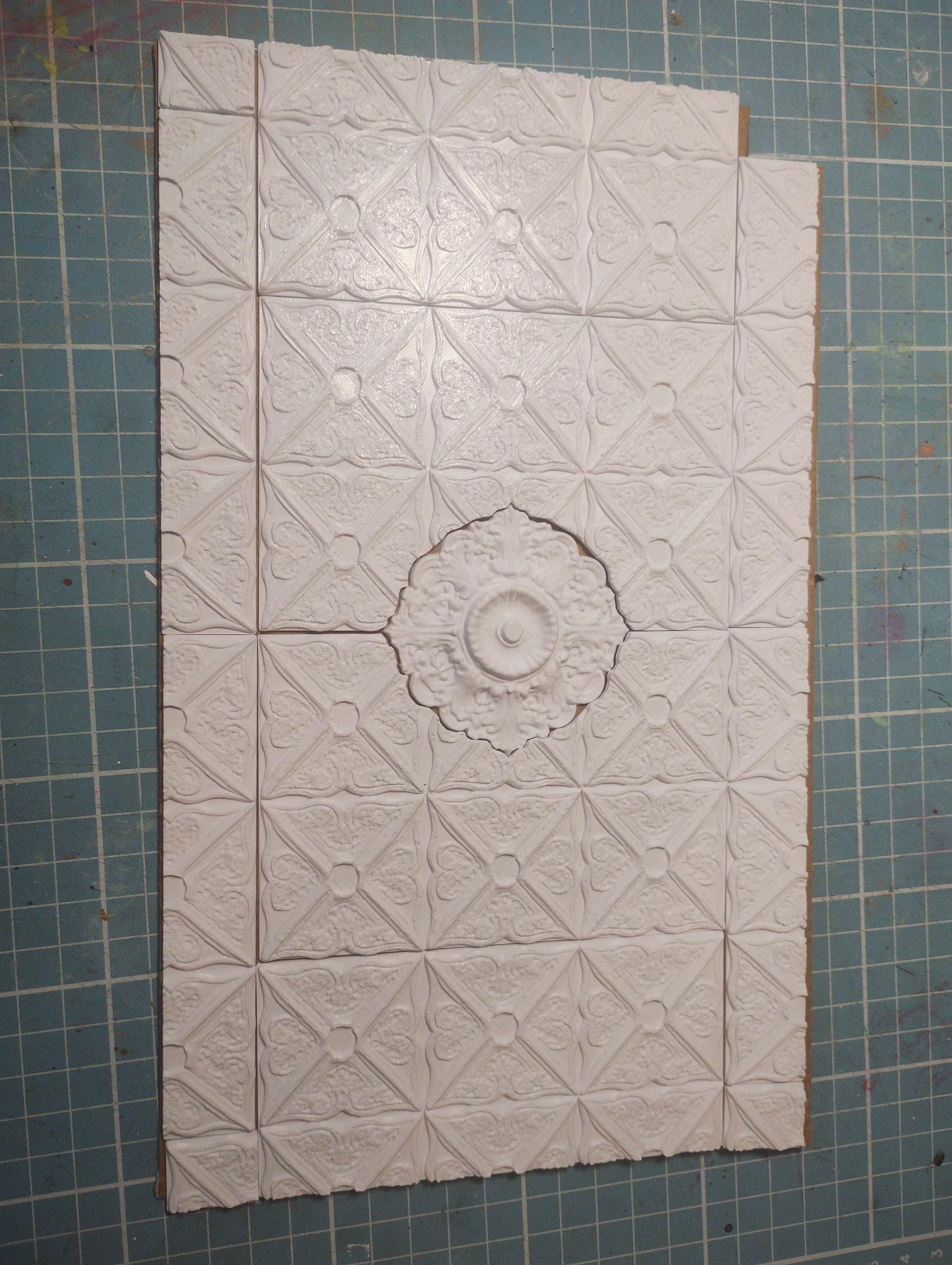1:12 Victorian Ceiling Tiles & Rose - STL Download for 3D Filament ...