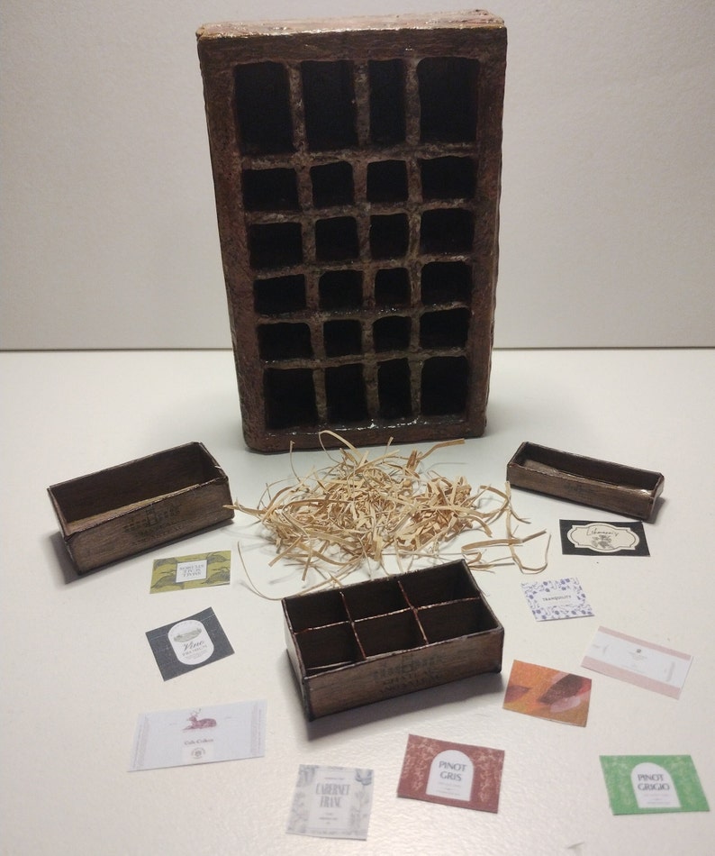 1:12 Miniature Wine Rack, Boxes and Wine Labels (digital Download) - Etsy