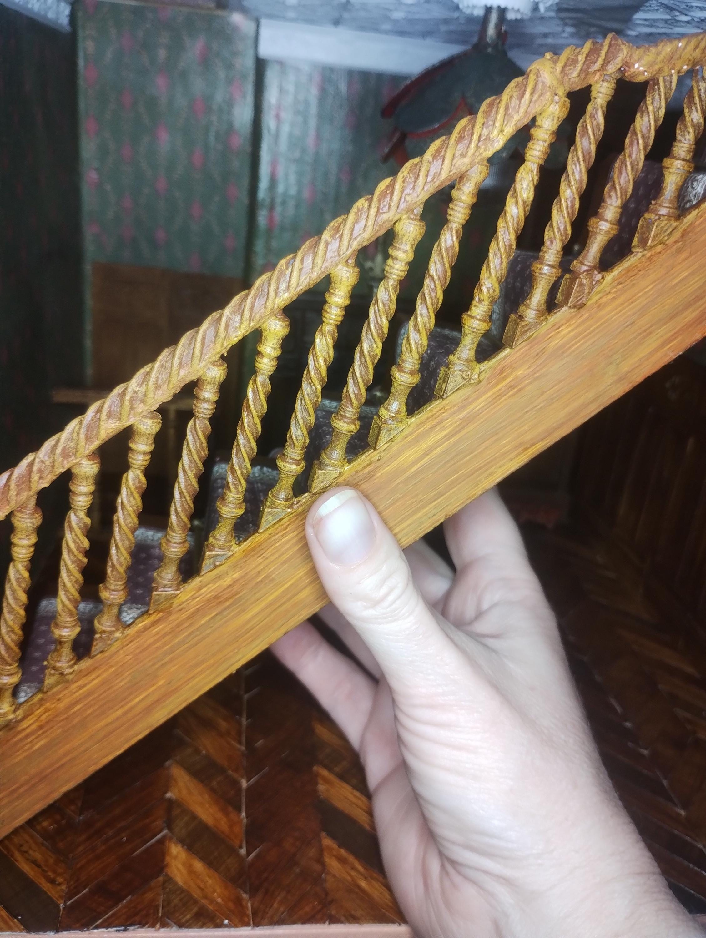 1:12 Spindle, Newel Post and Railing for Staircase - STL Download for ...