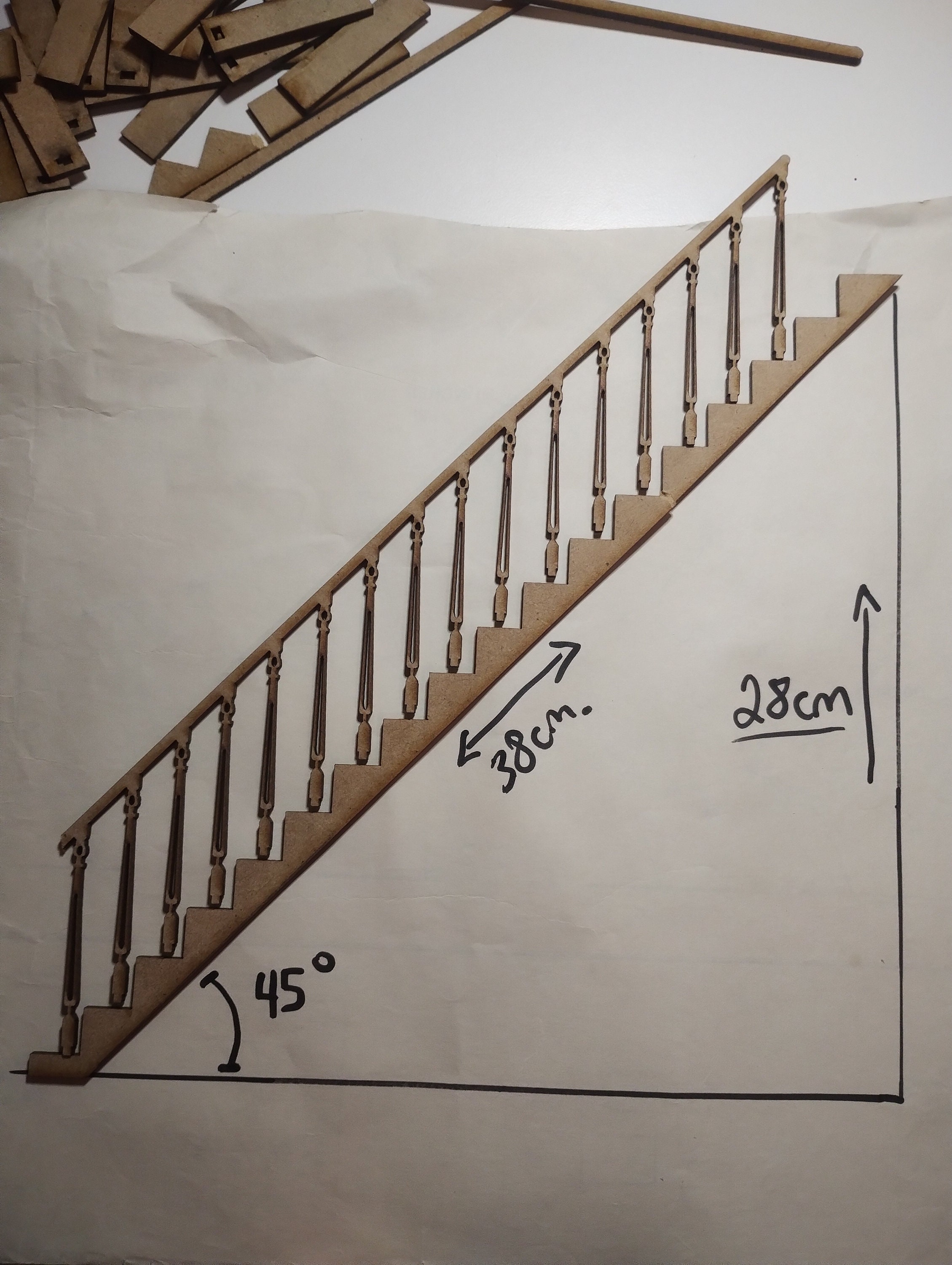 1:12 Doll House Adjustable Staircase - Digital Download - Etsy