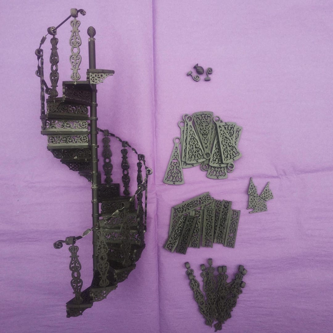 1:12 Cast Iron Effect Spiral Staircase – Detailed 3D Printed Kit ...