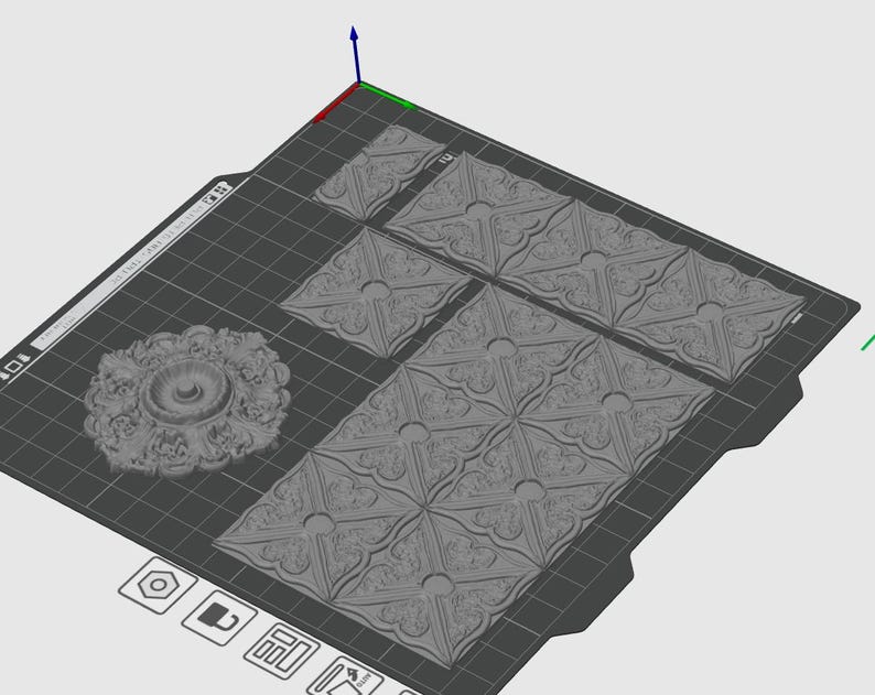 1:12 Victorian Ceiling Tiles & Rose - STL Download for 3D Filament ...