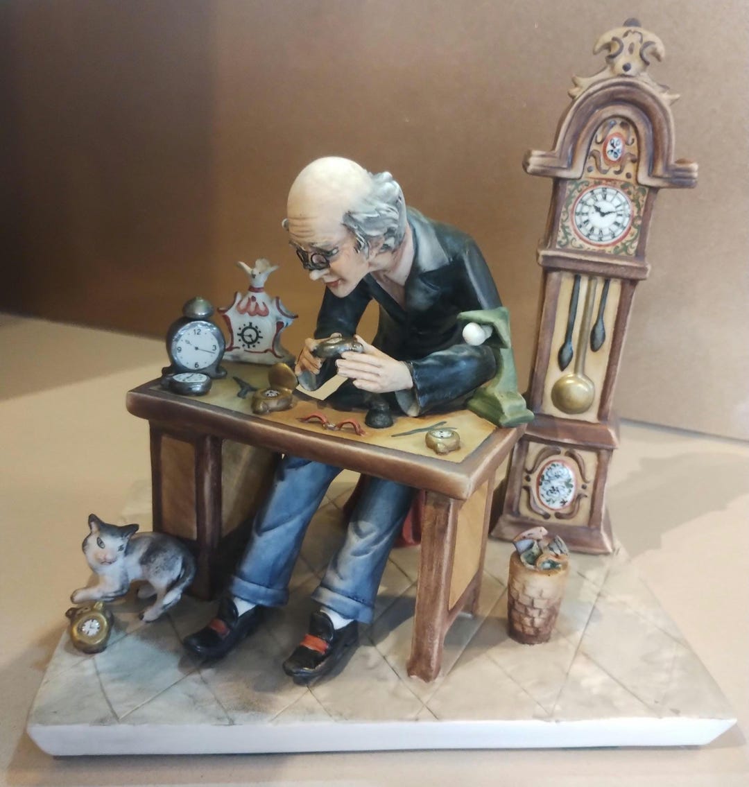 Capodimonte Watchmaker Figurine Certified - Etsy