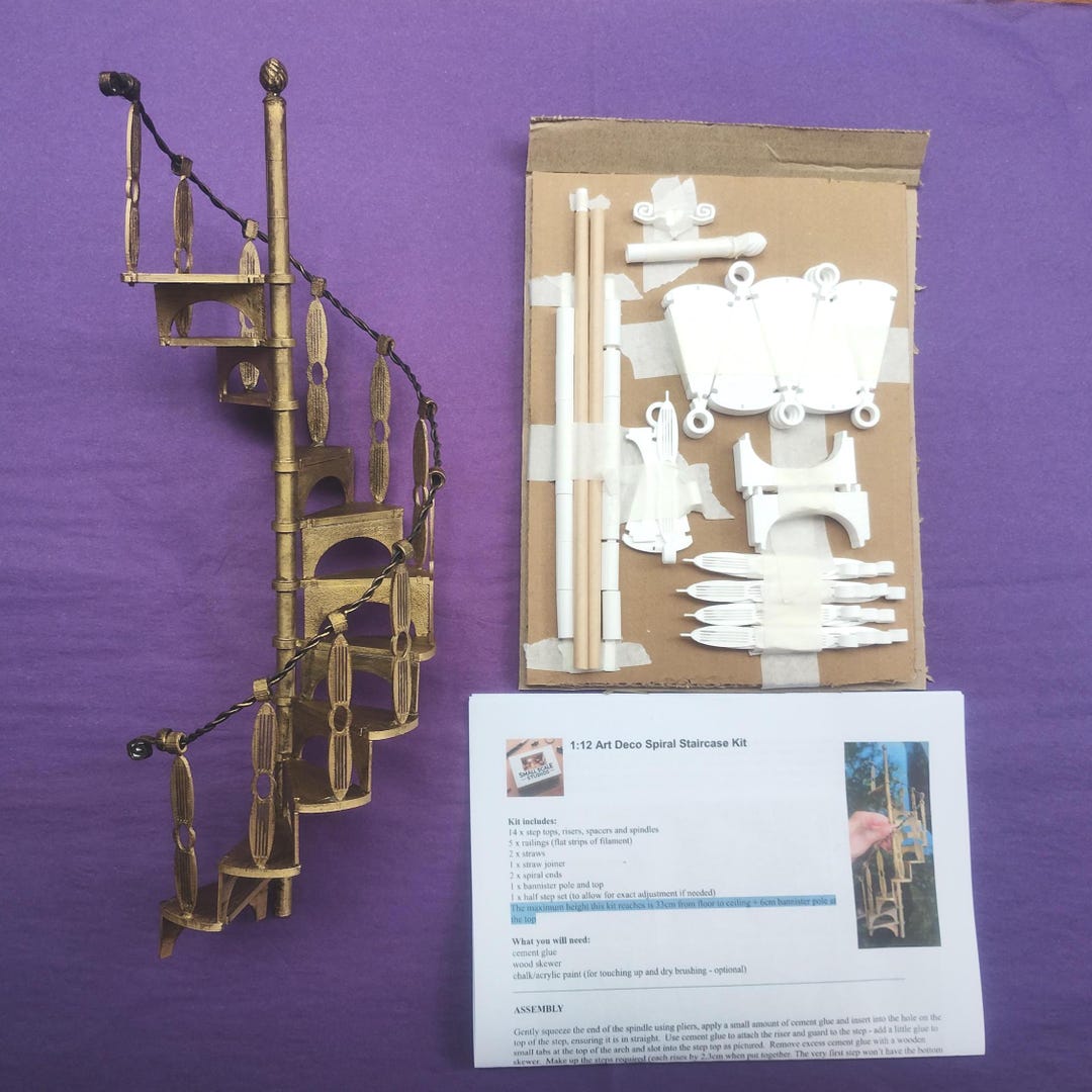 1:12 Art Deco Spiral Staircase Kit – 3D Printed Kit - Assembly Required ...