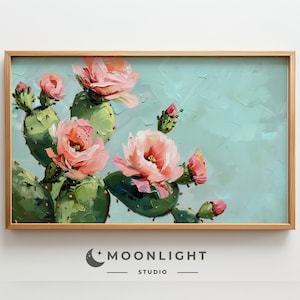 Desert Cactus Frame Tv Art, Colorful Desert Cactus Art, Western ...