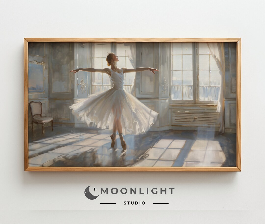 FRAME TV Art, Ballerina Frame TV Art, Ballet Dancer Art, Vintage Oil ...