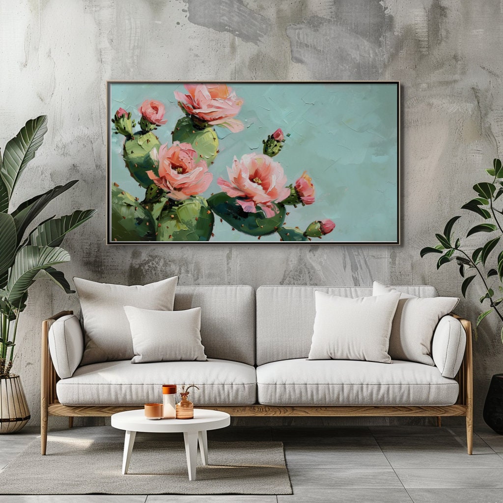 Desert Cactus Frame Tv Art, Colorful Desert Cactus Art, Western ...