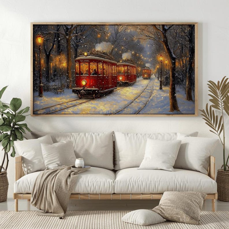Frame TV Christmas Express Train, Moody Winter Landscape, Christmas ...