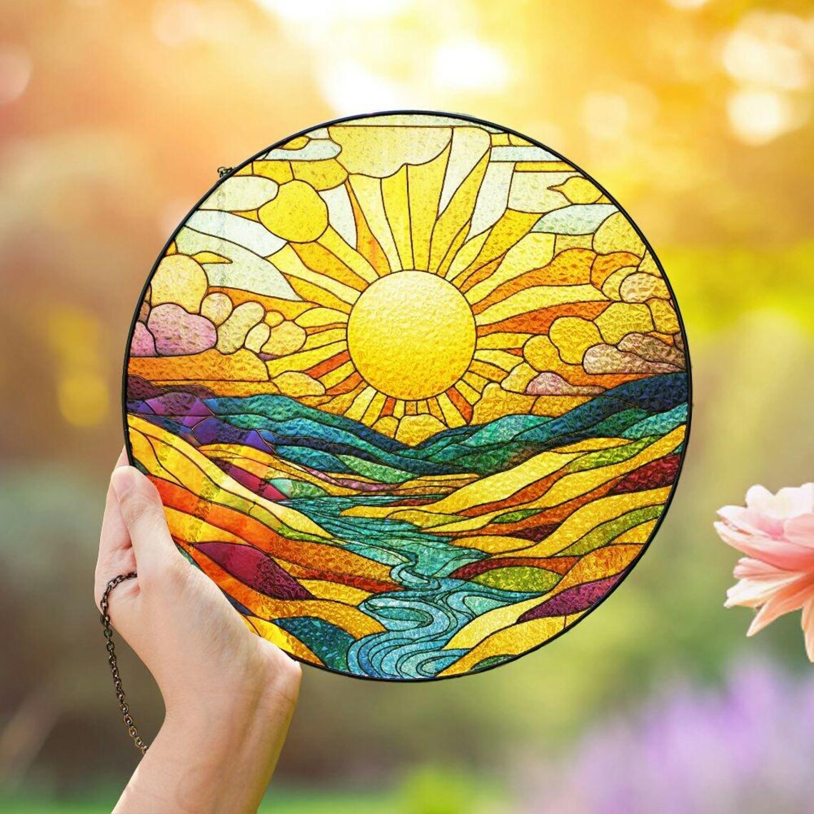Custom Dawn Suncatcher Stained Glass Suncatcher Ornament, Christmas ...