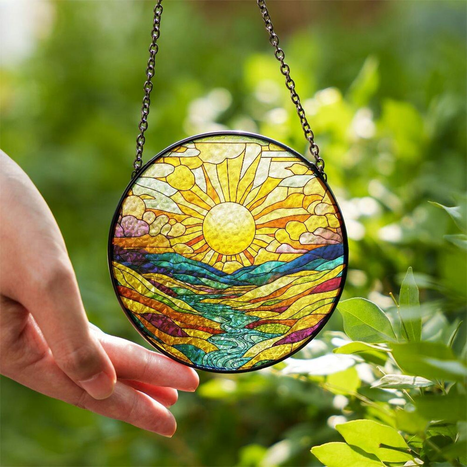 Custom Dawn Suncatcher Stained Glass Suncatcher Ornament, Christmas ...