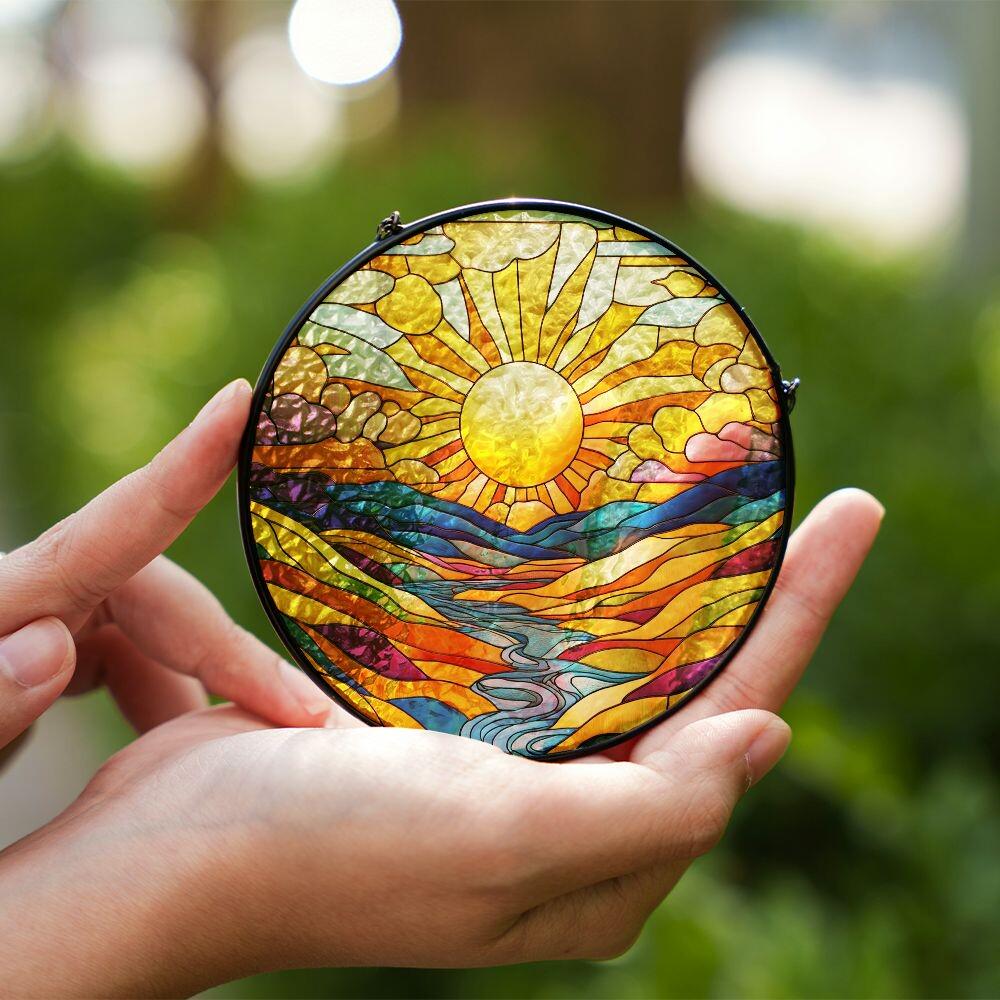 Custom Dawn Suncatcher Stained Glass Suncatcher Ornament, Christmas ...
