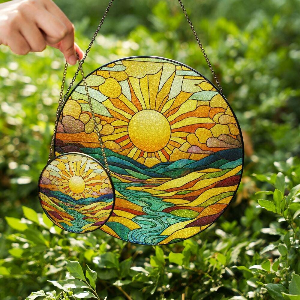 Custom Dawn Suncatcher Stained Glass Suncatcher Ornament, Christmas ...