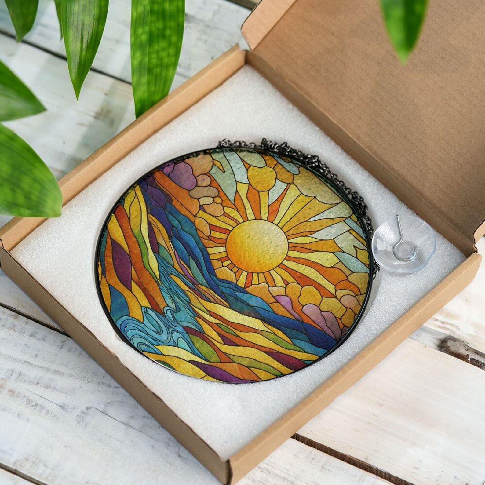 Custom Dawn Suncatcher Stained Glass Suncatcher Ornament, Christmas ...