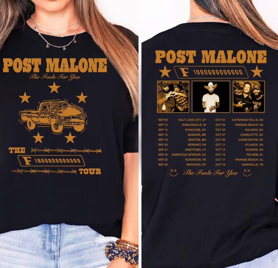 Malone F-1 Trillion Tour Shirt, Post Malone 2 Slides Shirt, Vintage 90s ...