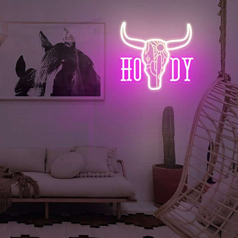 Howdy Neon Sign, Western Wall Sign, Cowboy Neon Sign, Texas Wall Sign ...