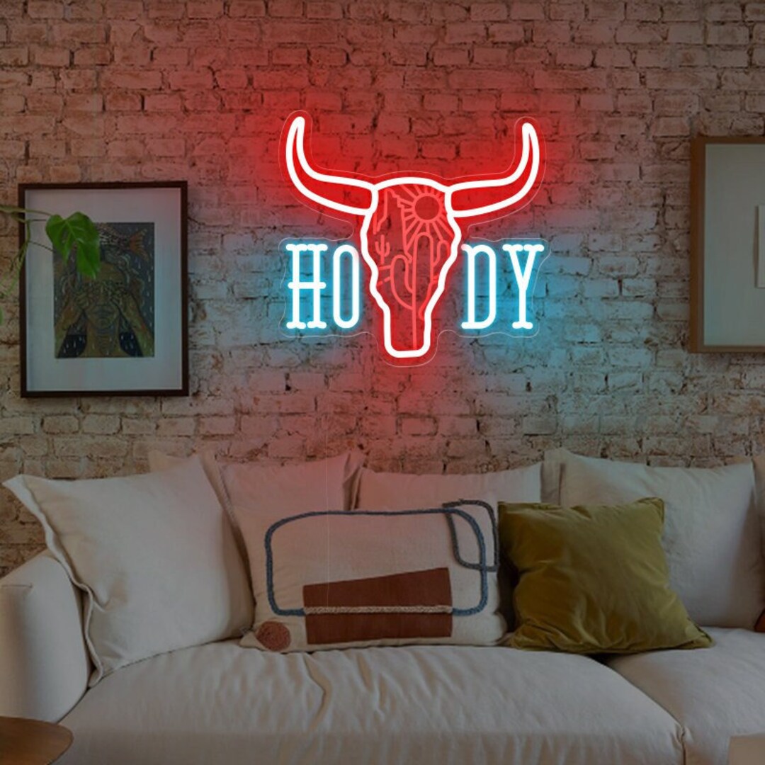 Howdy Neon Sign, Western Wall Sign, Cowboy Neon Sign, Texas Wall Sign ...