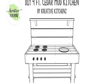 Mud Kitchen DIY Plans/easy Build Kid's Mud Kitchen Blueprint Pdf/wooden ...