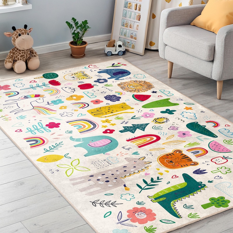 Kids Area Rug Doodle - Etsy