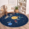 Solar System Kids Rug | Educational Galaxy Print Carpet | Machine ...
